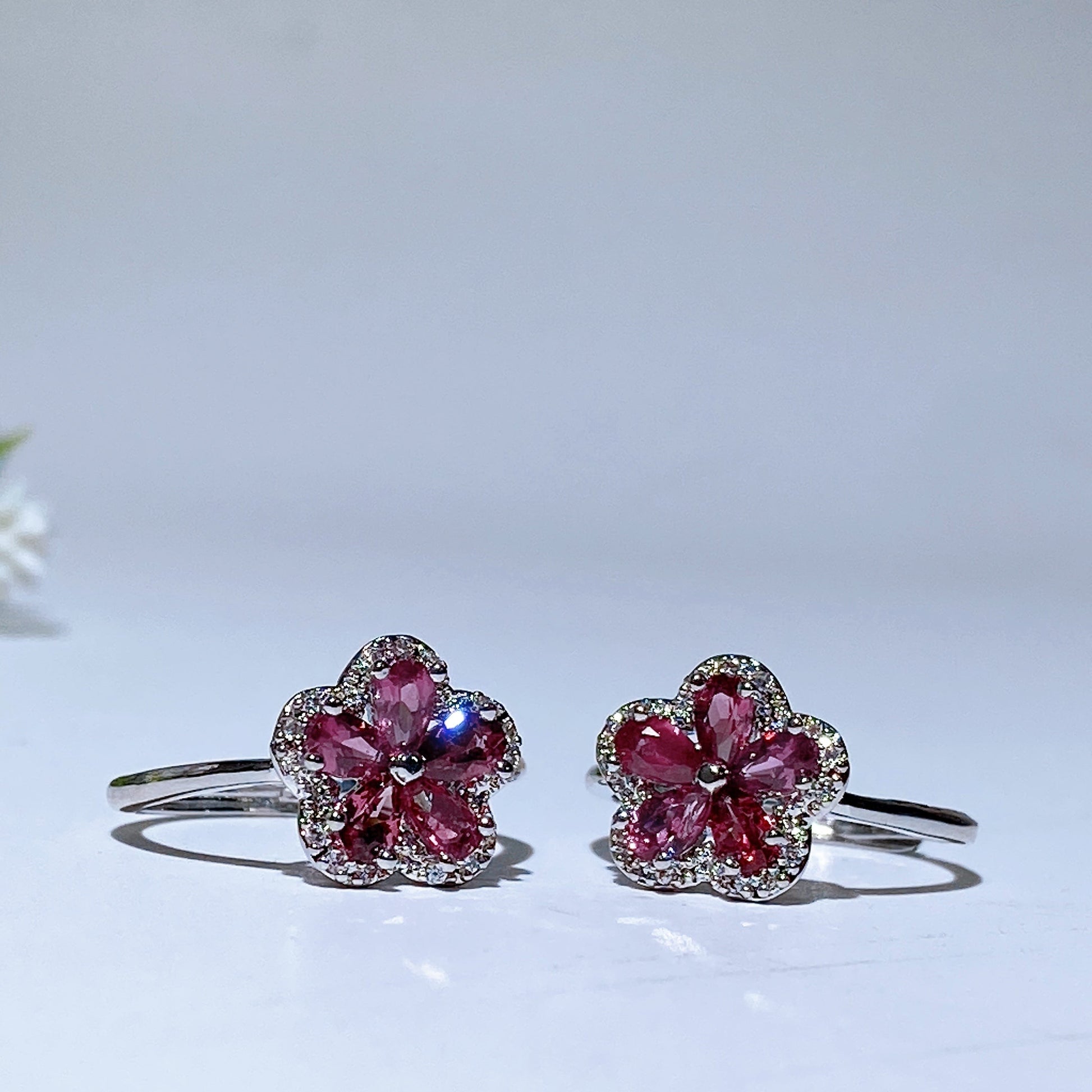 Cooper Silver Plated Garnet Flower Ring Crystal Healing Bulk Wholesale ...