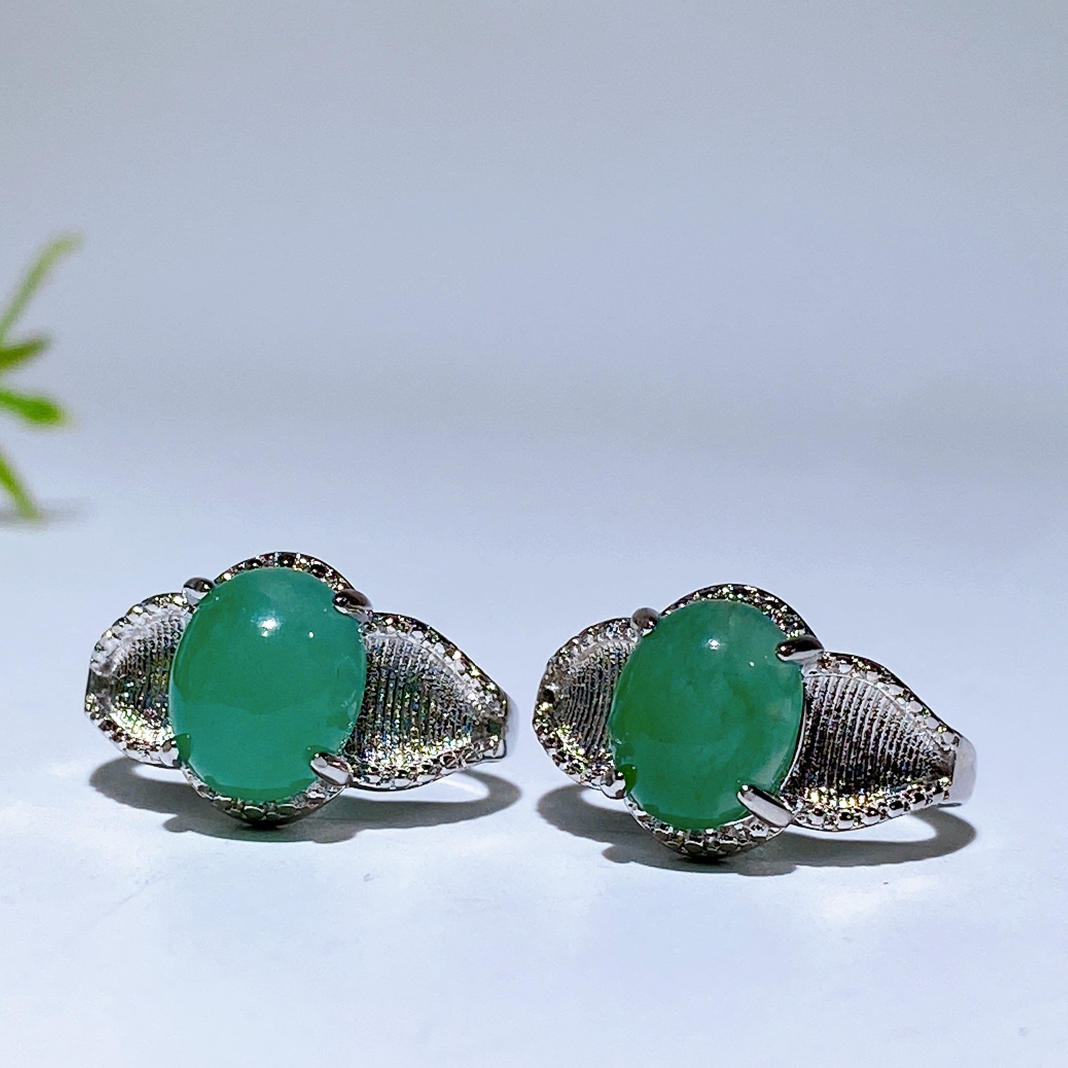 Cooper Silver Plated African Green Jade Ring Crystal Healing Bulk Who ...