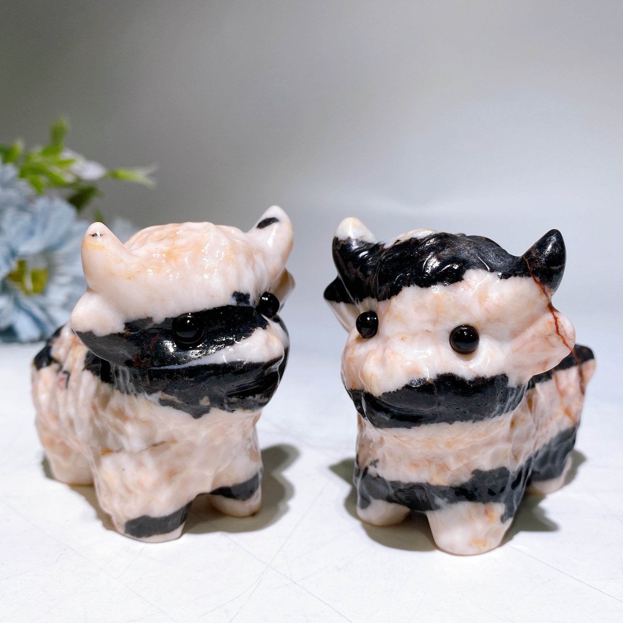 3.0" Pink Zebra Jasper Cattle Carving Crystal Healing Bulk Wholesale ...