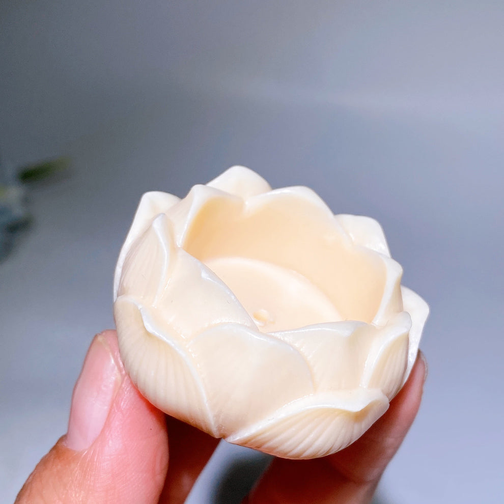 Ivory Nut Guanyin Lotus Flower Stand Carving Crystal Healing Bulk Who ...